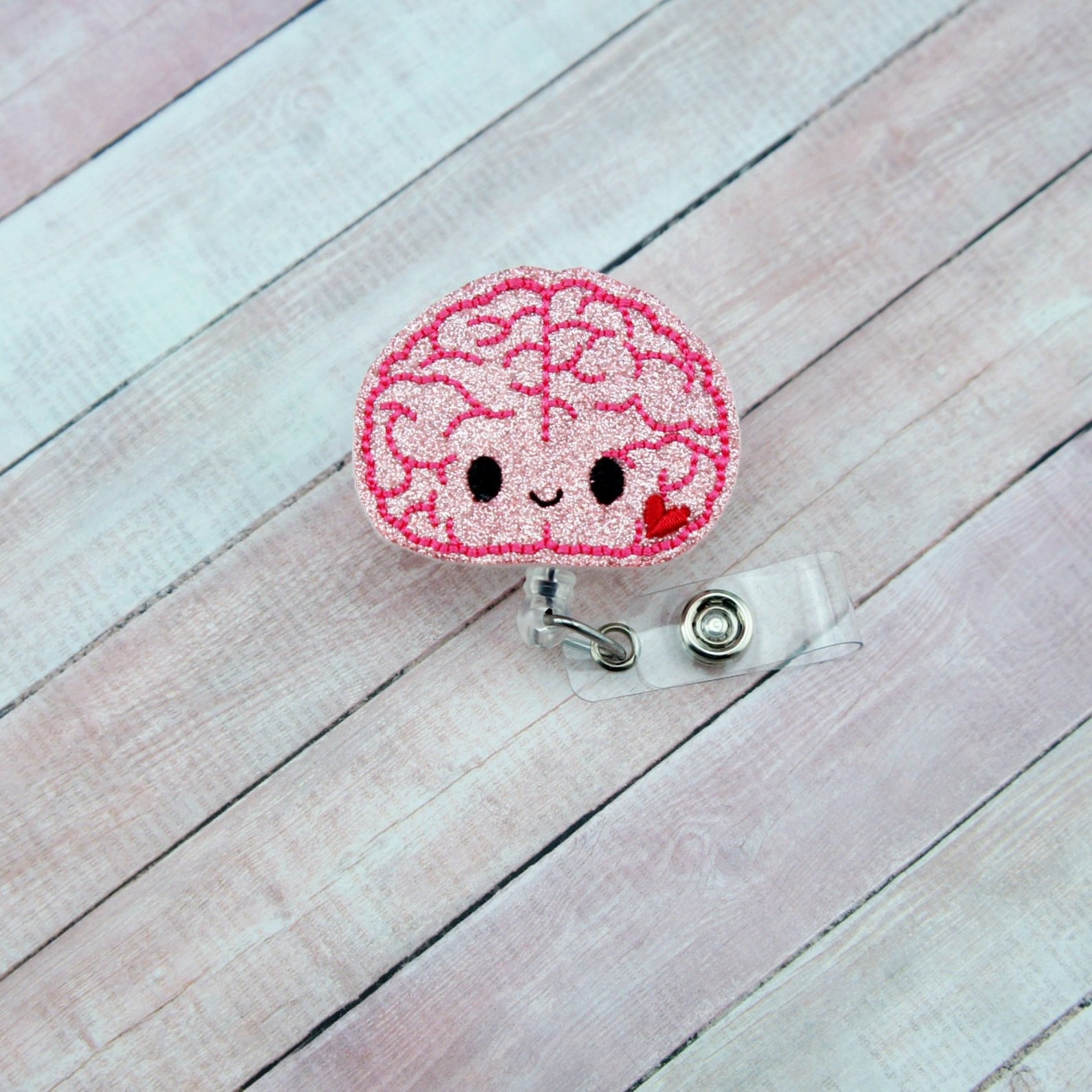 Glitter Brain Badge Reel Brain Badge Holder Glitter Badge - Etsy