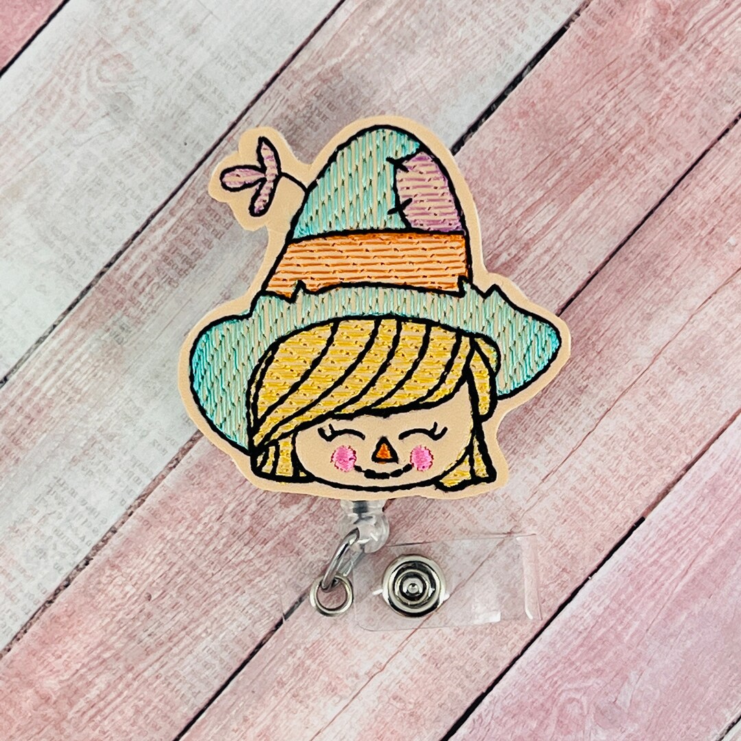 Scarecrow Badge ID Holder, Fall Badge Reel, Autumn ID Badge ...