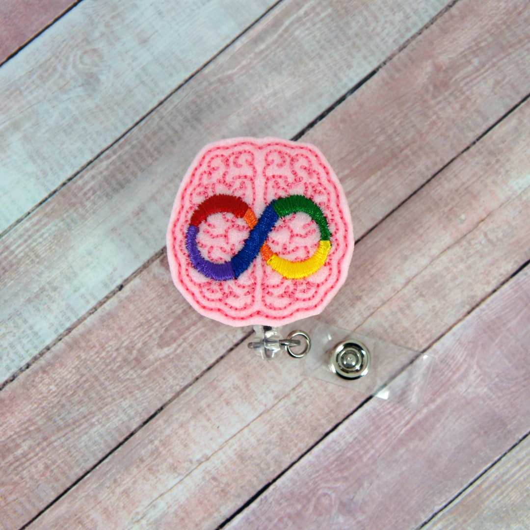 Neurodiversity Brain Badge Reel, Neurologist Badge Reel, Retractable ID ...