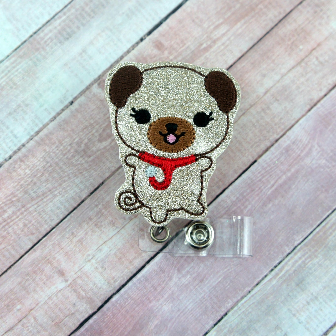 Nurse Pug Badge Reel, Stethoscope Badge Holder, Dog Badge Reel, Nursing ...