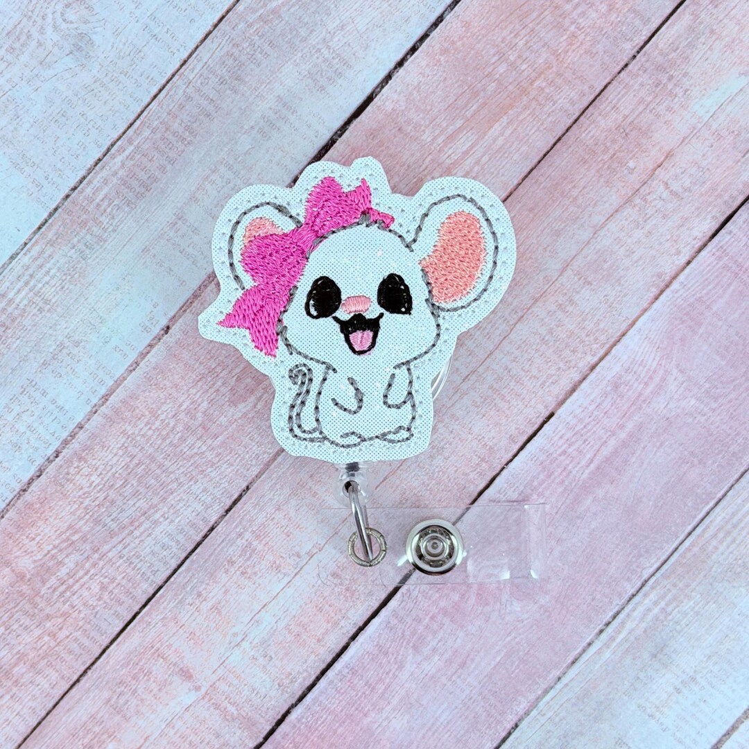Cute Mouse Badge Reel, Nurse ID Badge, Gifts for Nurses, Retractable ID ...