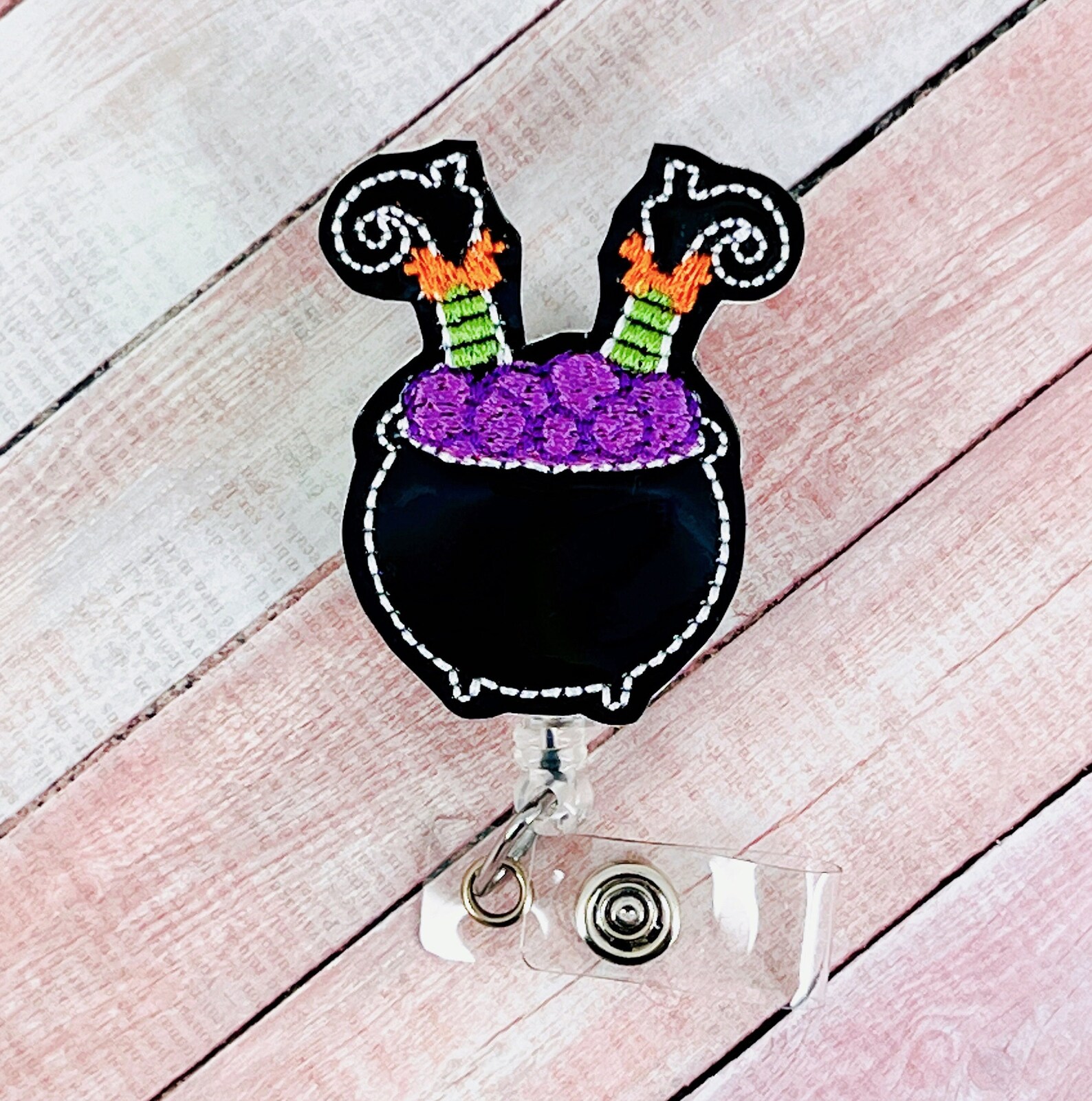 Witch Badge Reel, Fall Badge Holder, Halloween ID Badge Clip ...