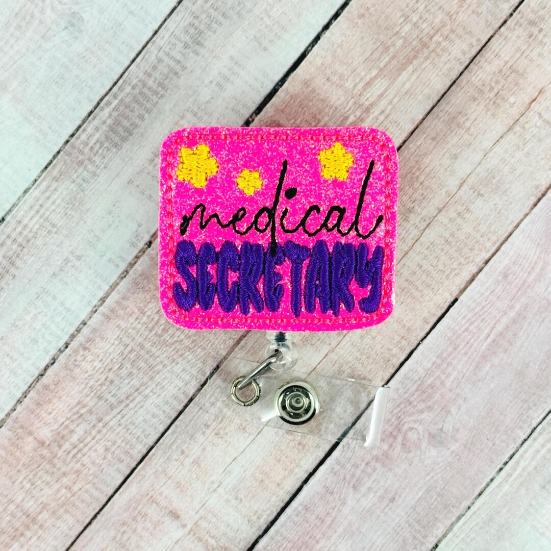 Medical Secretary Badge Reel, ID Badge Holder, Medical Badge Clip ...