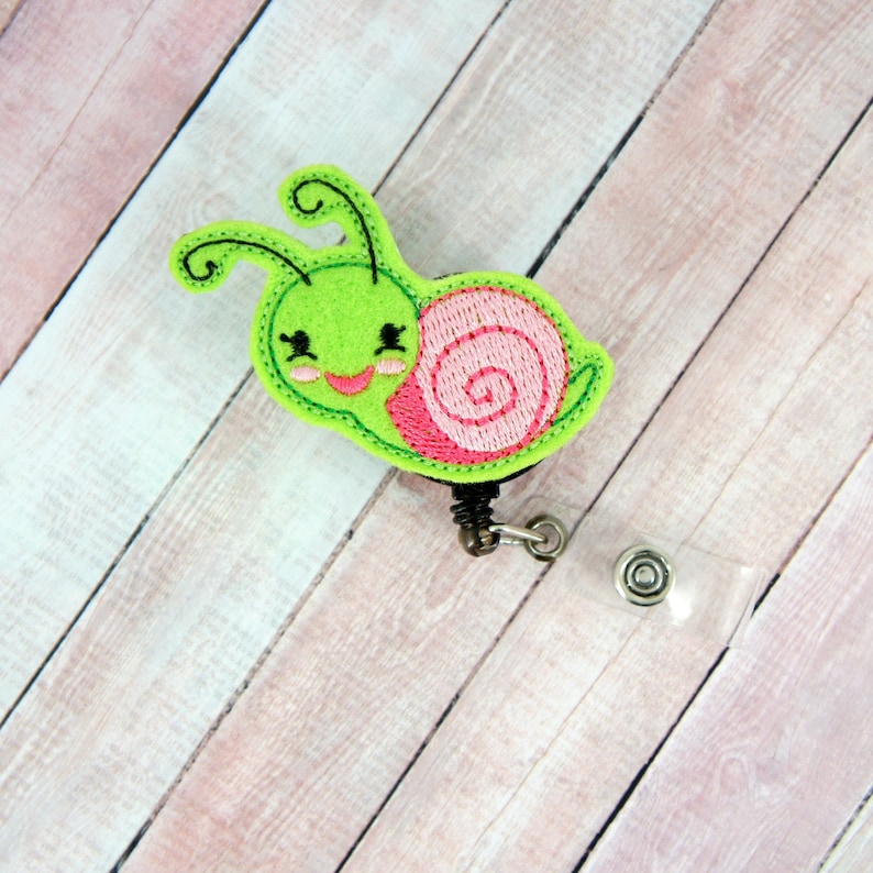 Snail Badge Reel Snail Feltie Badge Reel Cute Badge Clip - Etsy