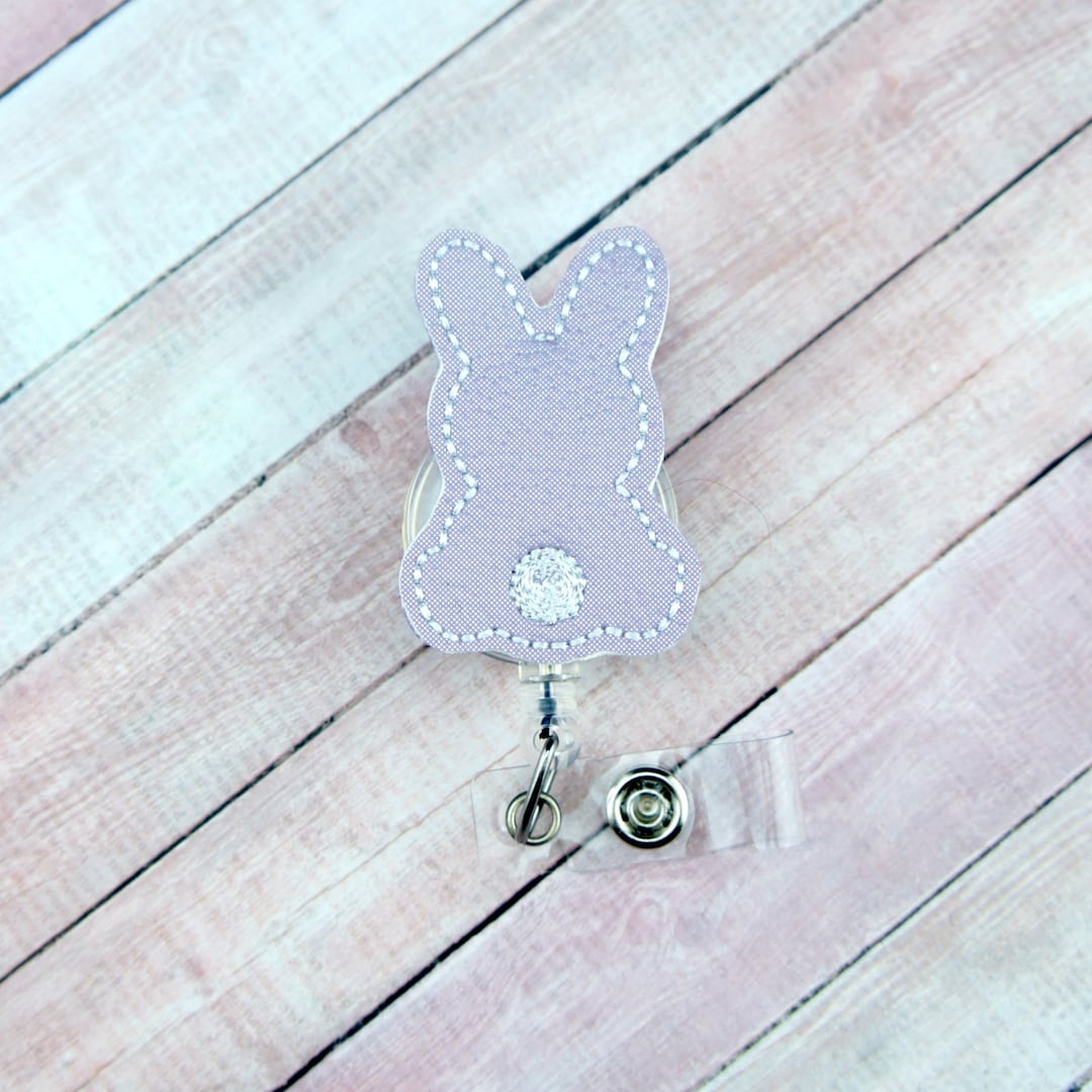 Bunny Badge Reel - Leather Badge Reel - Nurse Gifts - Badge Pull ...
