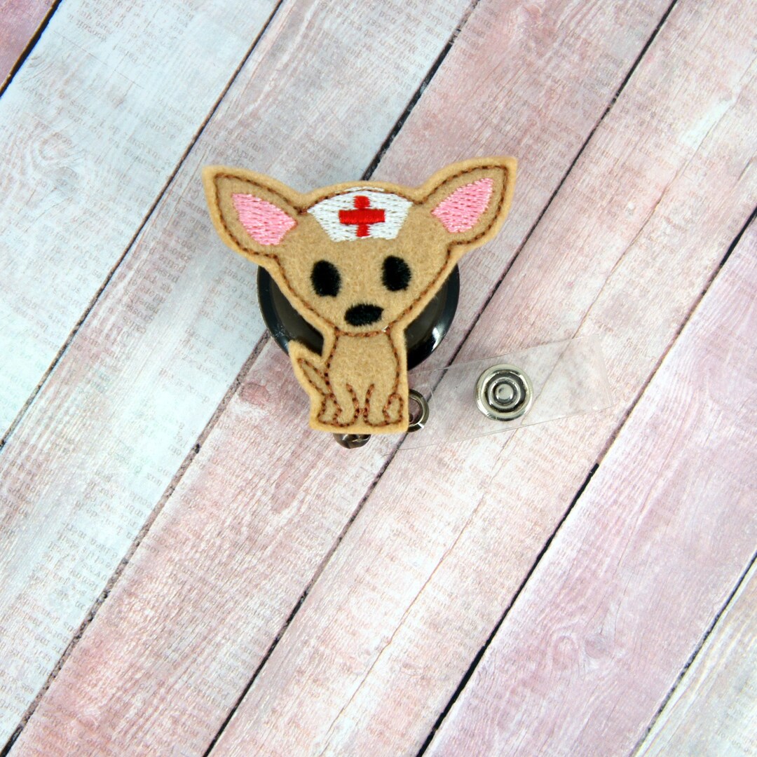 Chihuahua Nurse Badge Reel - Vet Tech - Veterinarian Gift Badge Reel ...