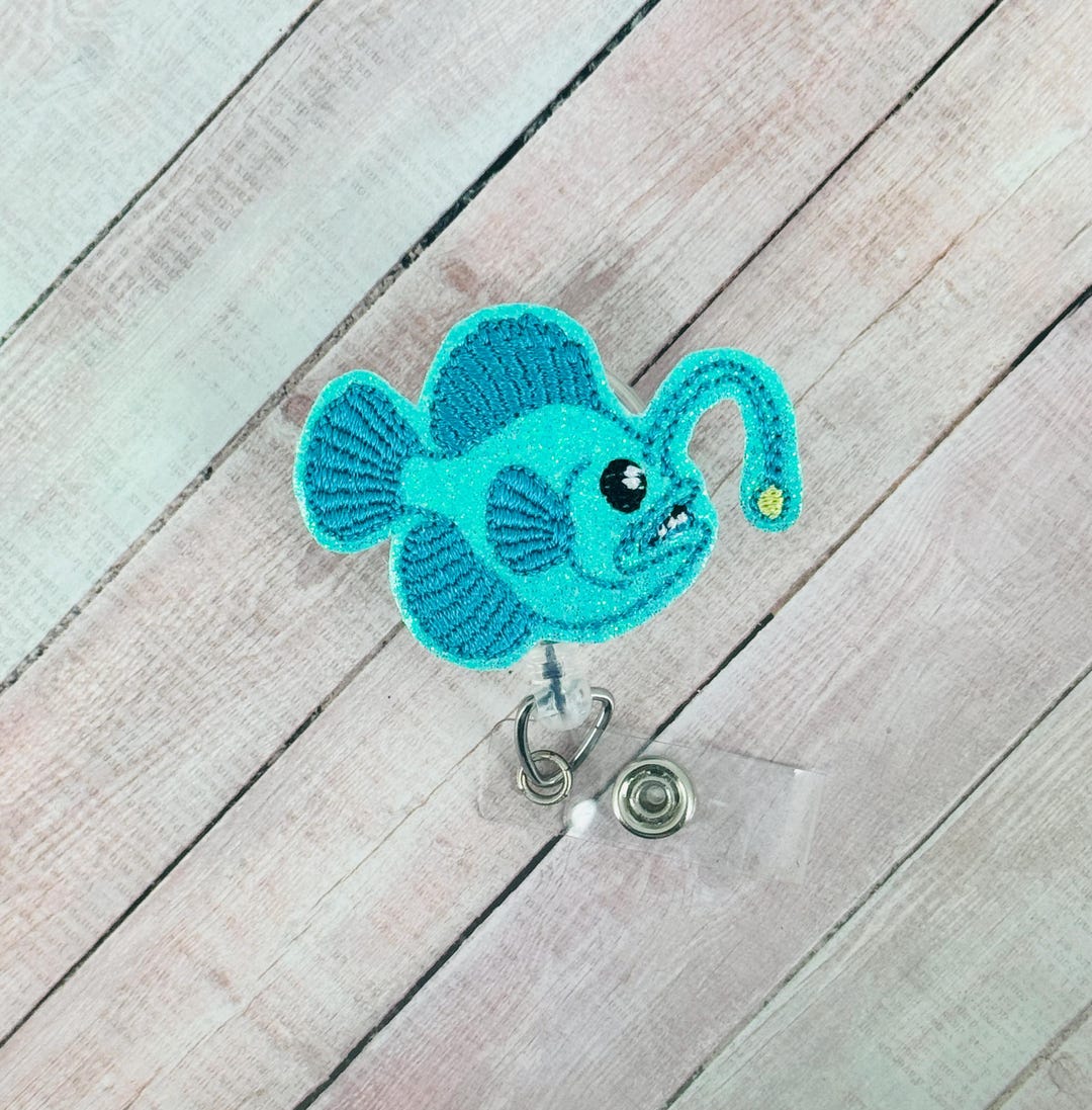 Angler Fish Badge Reel, Nurse ID Badge Holder, Interchangeable Badge ...
