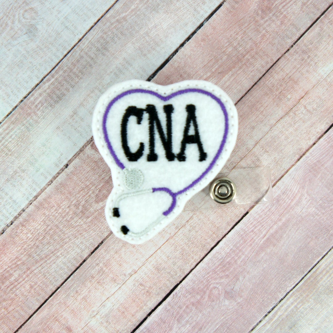 CNA Stethoscope Badge Reel - CNA Stethoscope - Feltie Badge Reel - Cute ...