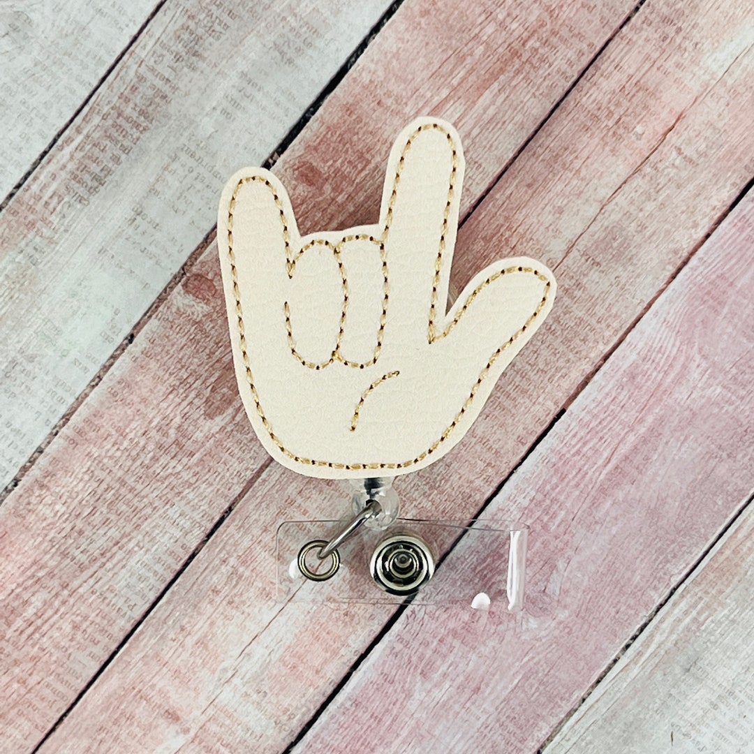 ASL Badge Reel, I Love You Badge Reel, SLP Badge Reel, Nurse Badge ...