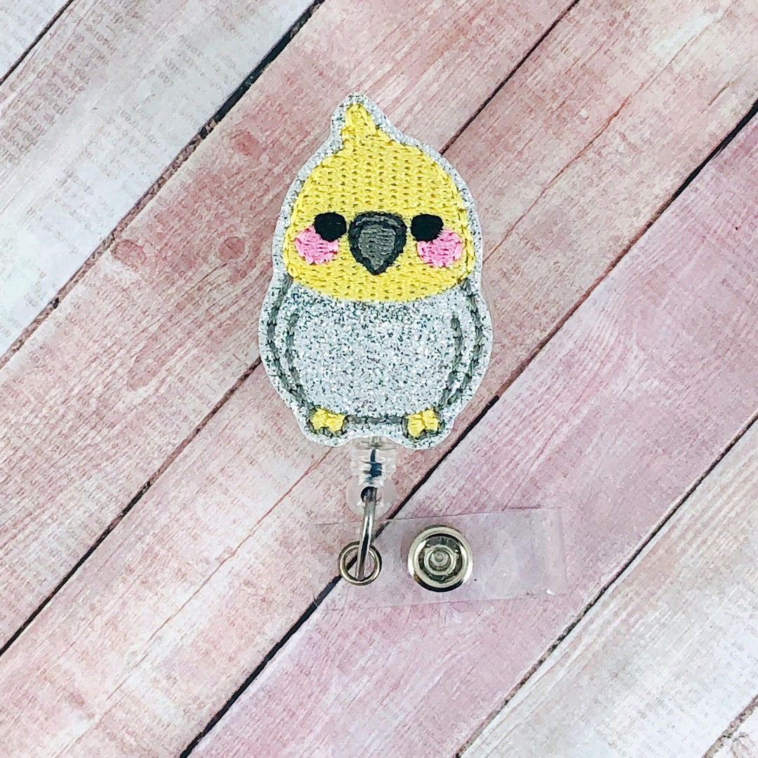 Cockatiel Bird Badge Reel, Spring Badge Reel, Medical Badge Reel, Nurse ...