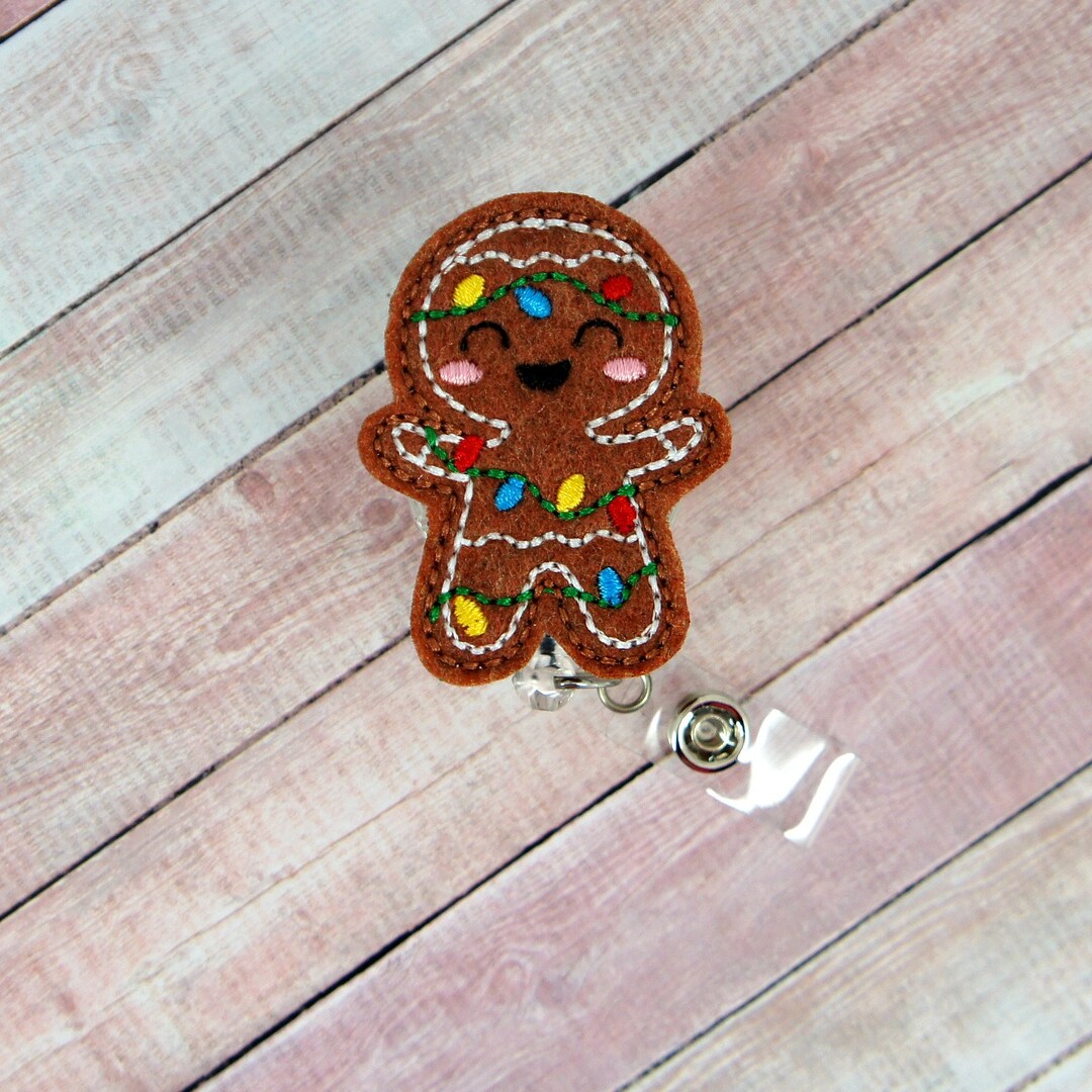 Gingerbread Badge Reel - Nurse Gift - Christmas Badge Reel - Teacher ...
