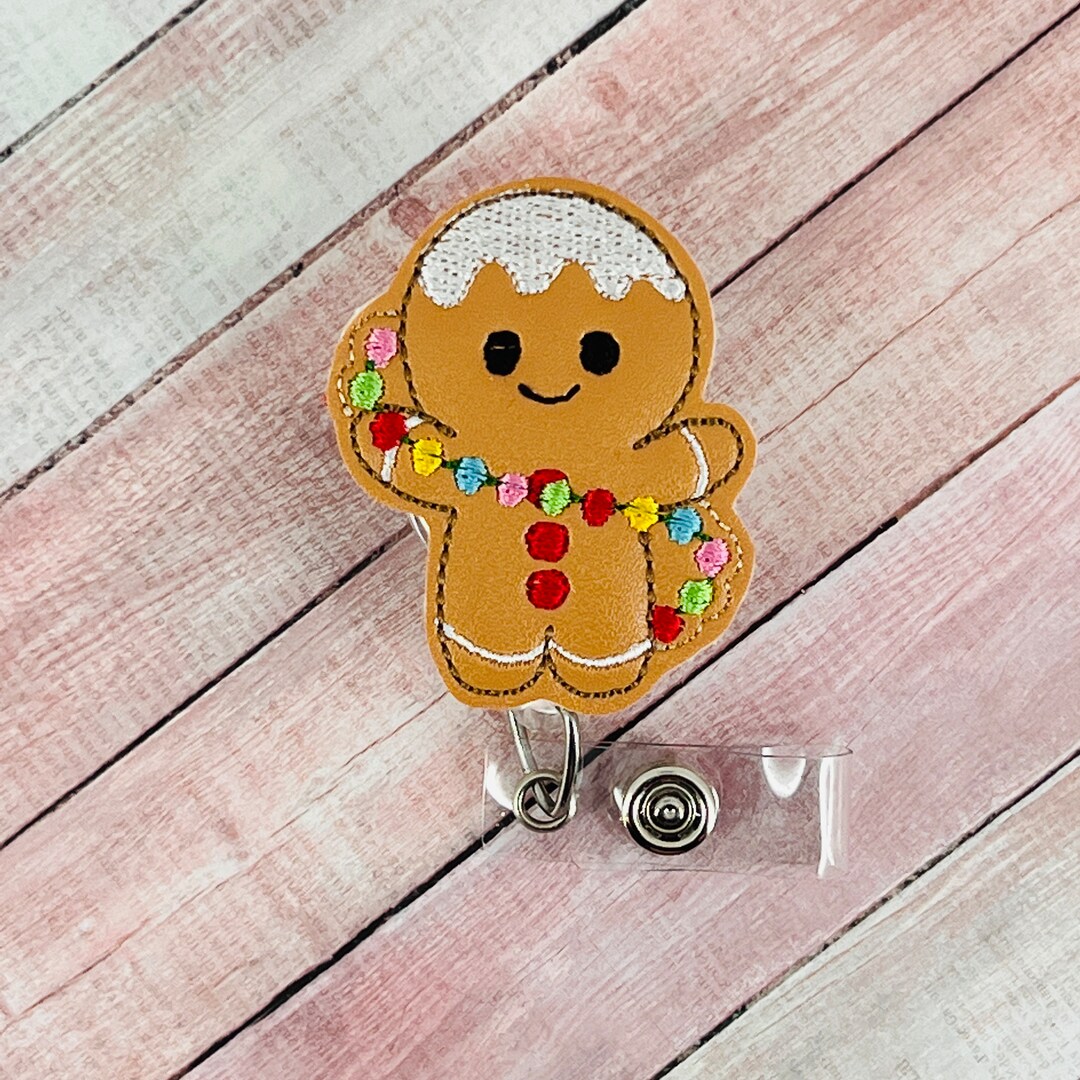 Gingerbread Man Badge Reel, Christmas Lanyard, Nurse Badge Holder ...