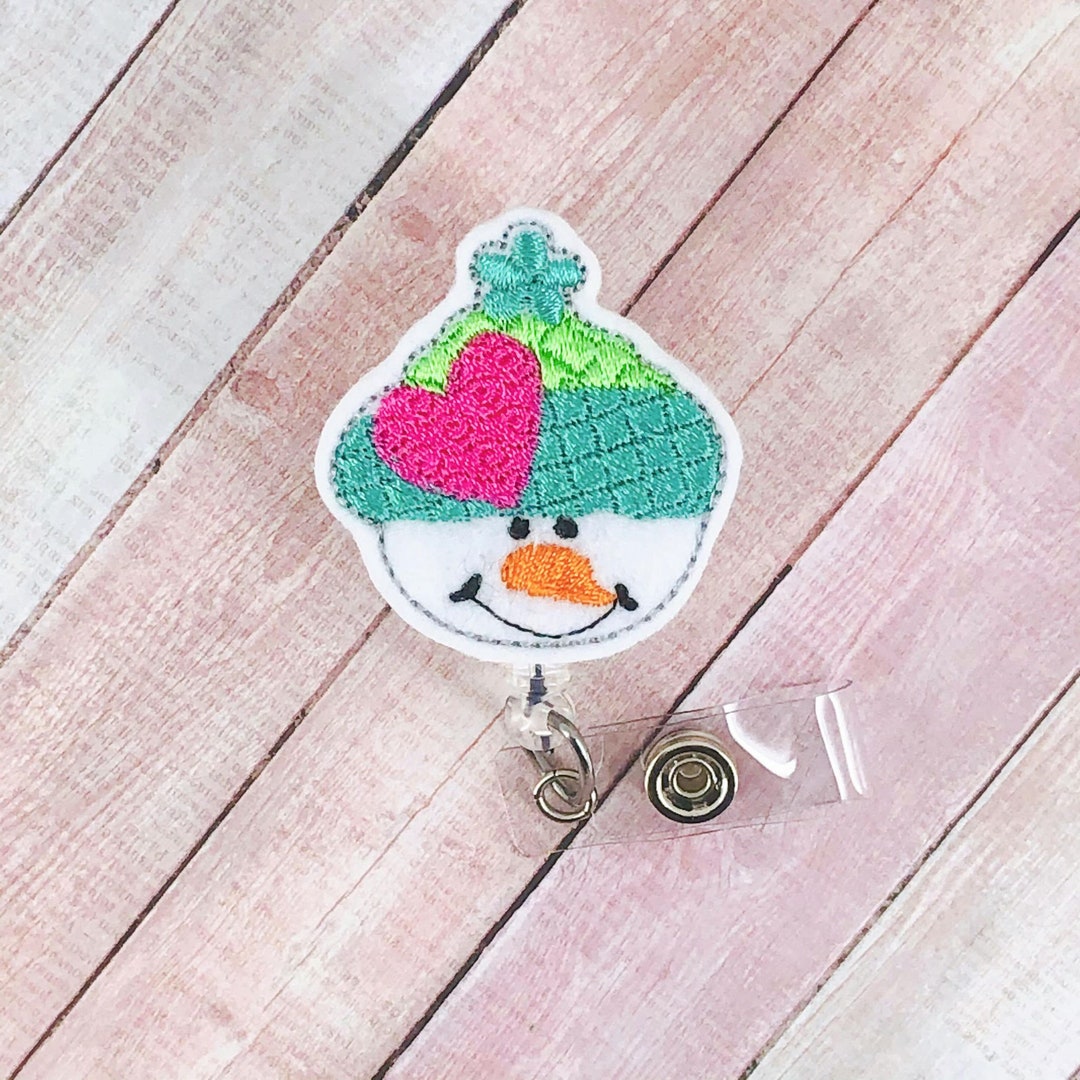 Snowman Badge Reel, ID Badge, Winter Badge Reel, Christmas ID Badge ...