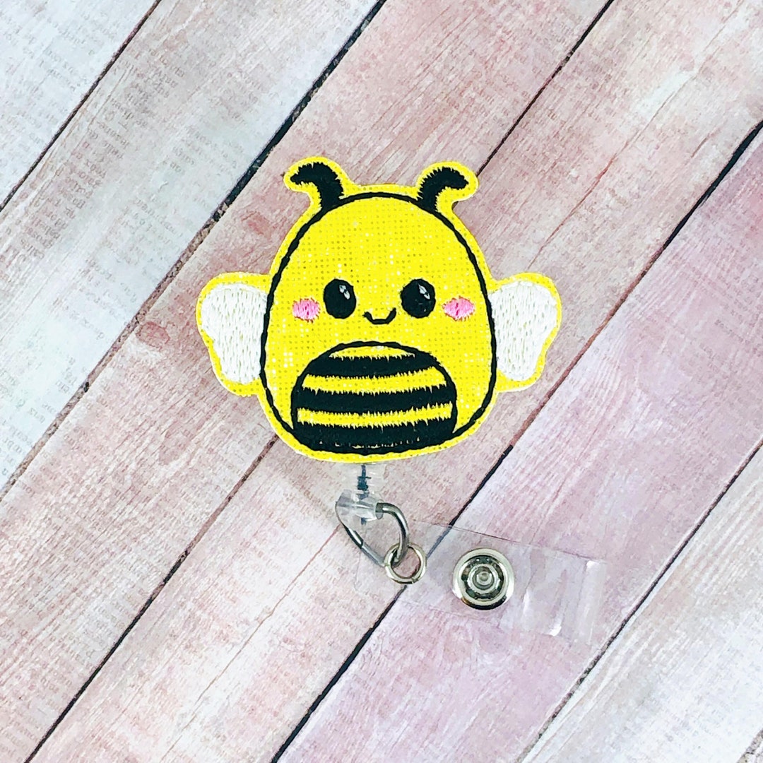 Cute Bee Badge Reel, Badge Holder, Retractable Badge Reel, Lanyard ...