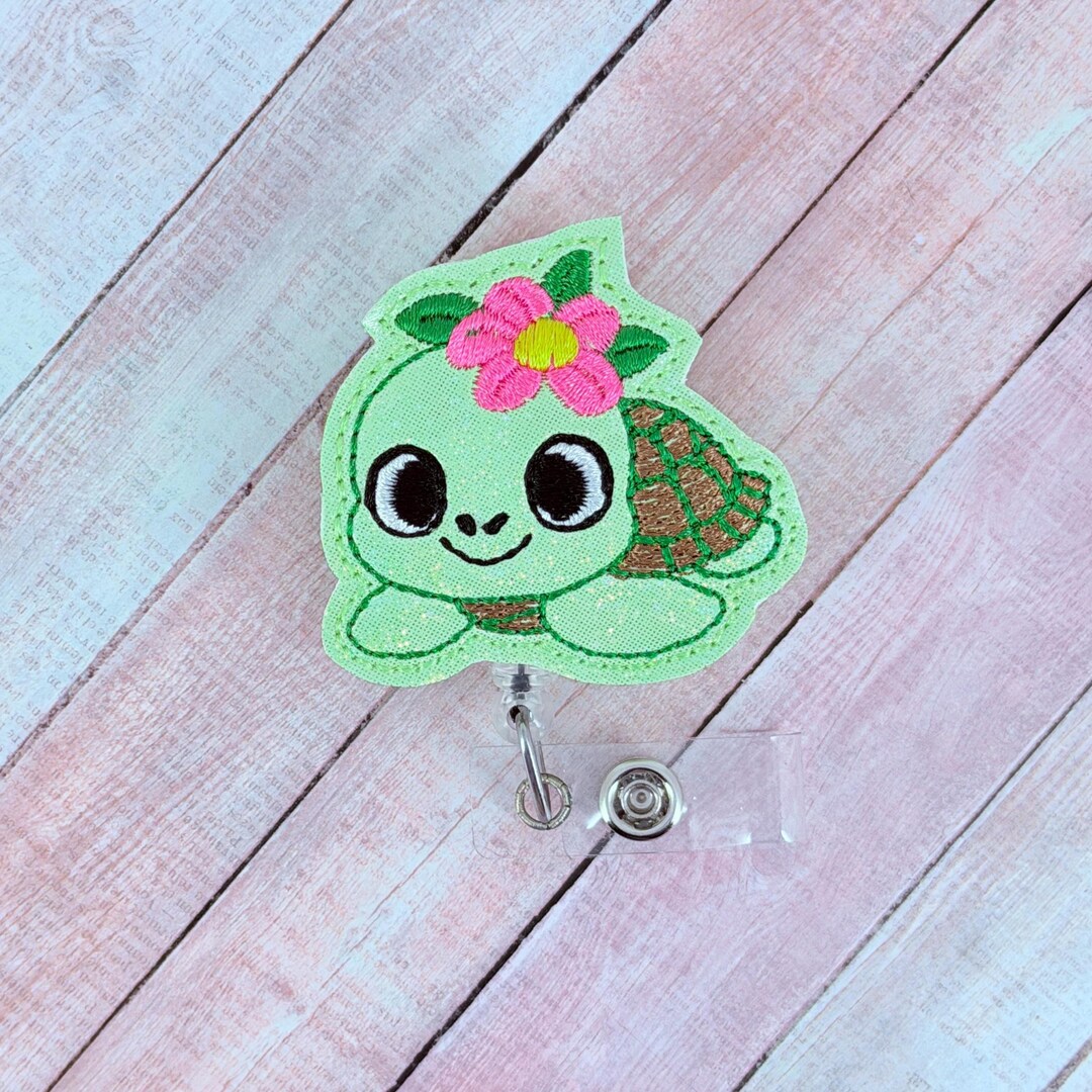 Cute Turtle Badge Reel, Summer Badge Holder, Nurse ID Badge Clip ...
