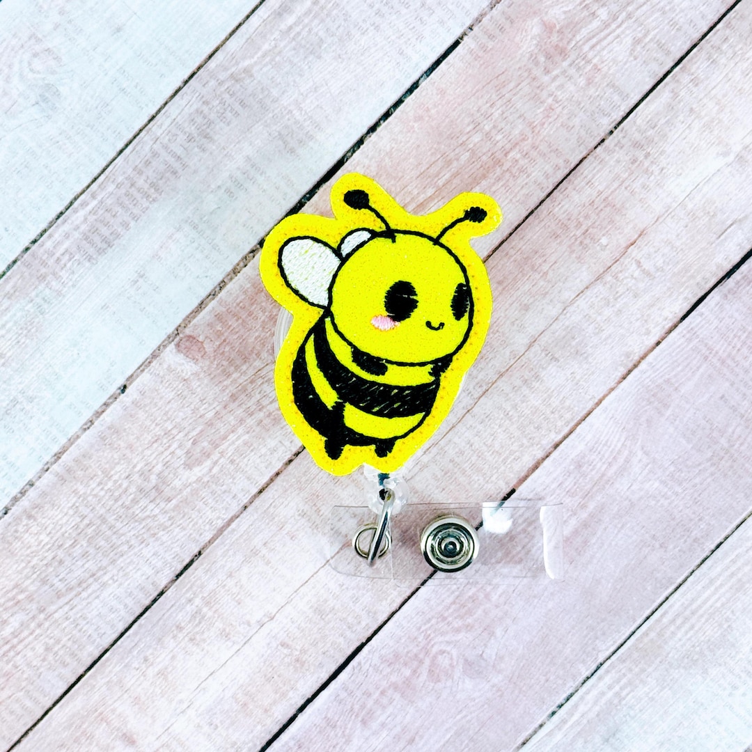 Kawaii Bee Badge Reel, Spring ID Badge Holder, Nurse Badge Reel ...