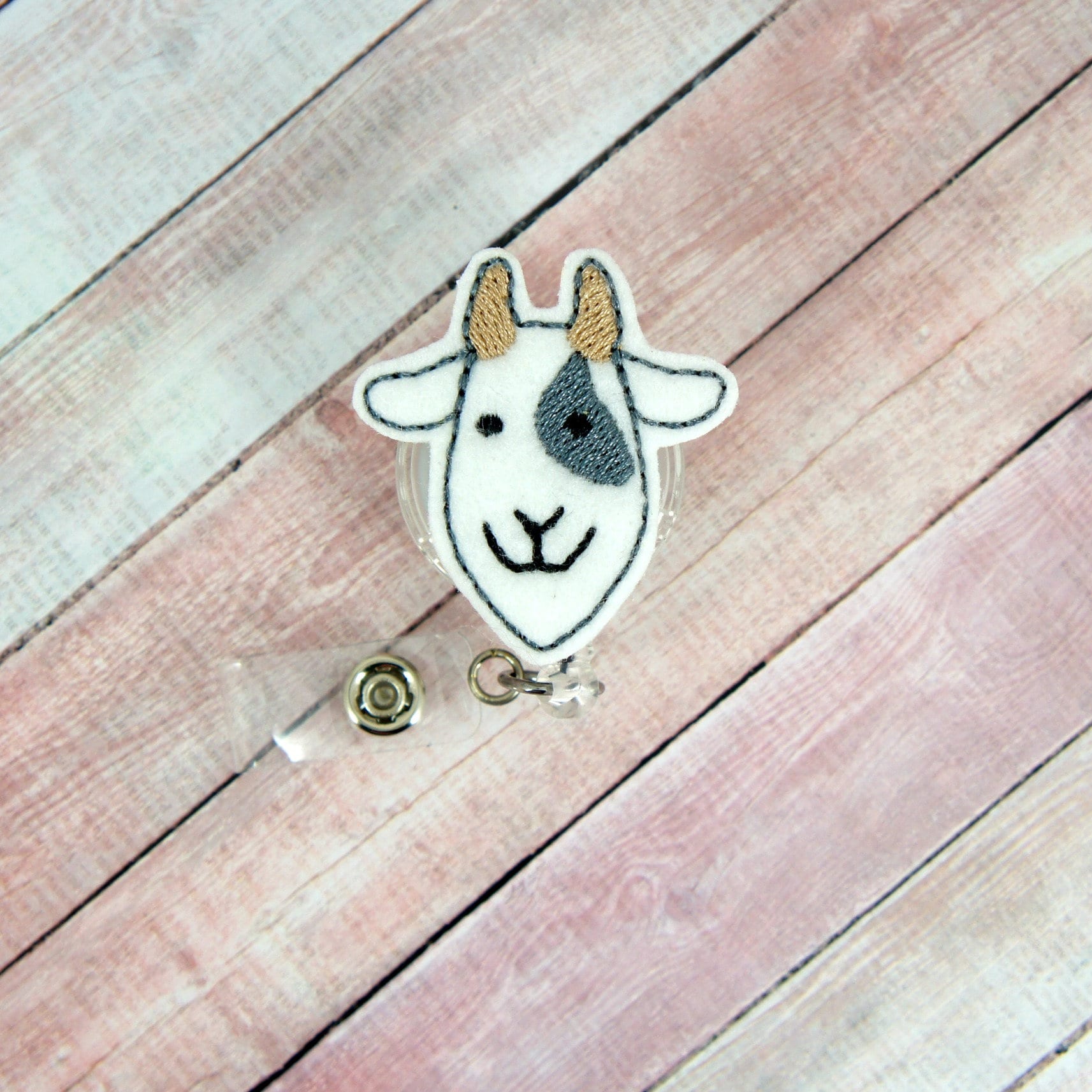 Goat Badge Reel Goat Badge Holder Feltie Badge Reel Cute | Etsy