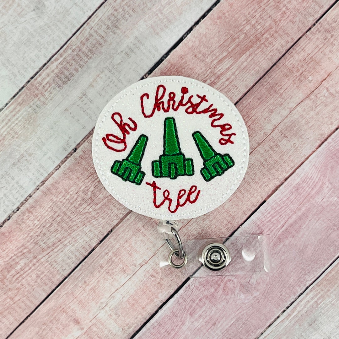 Oh Christmas Tree Badge Reel, Respiratory Therapy Badge Holder, RT ...