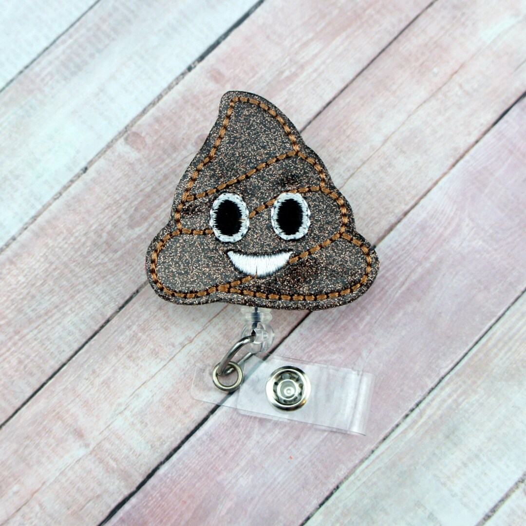 Happy Poop Badge Reel, Funny Badge Reel, Nurse ID Holder, Retractable ...