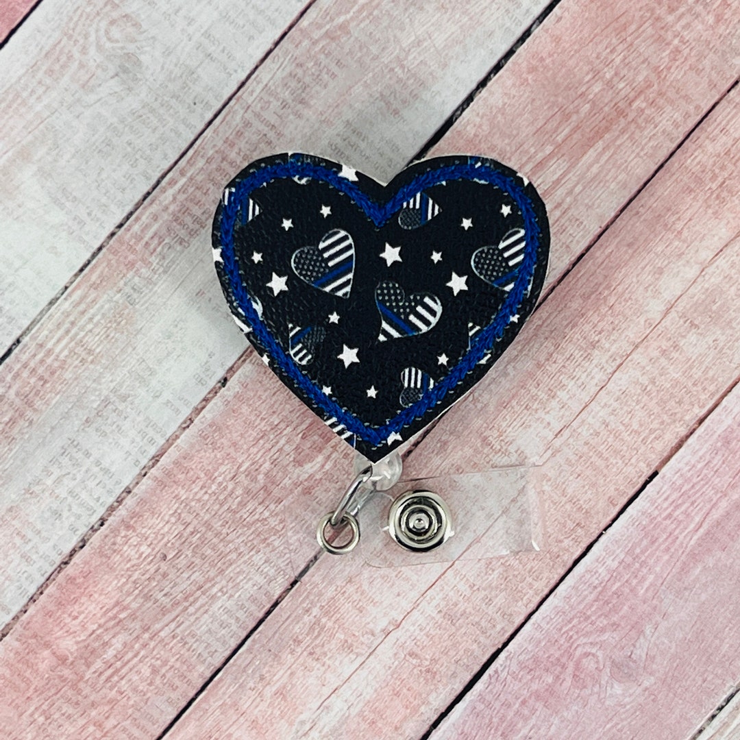 Thin Blue Line Badge Reel, Police Badge Reel, Retractable ID Badge ...