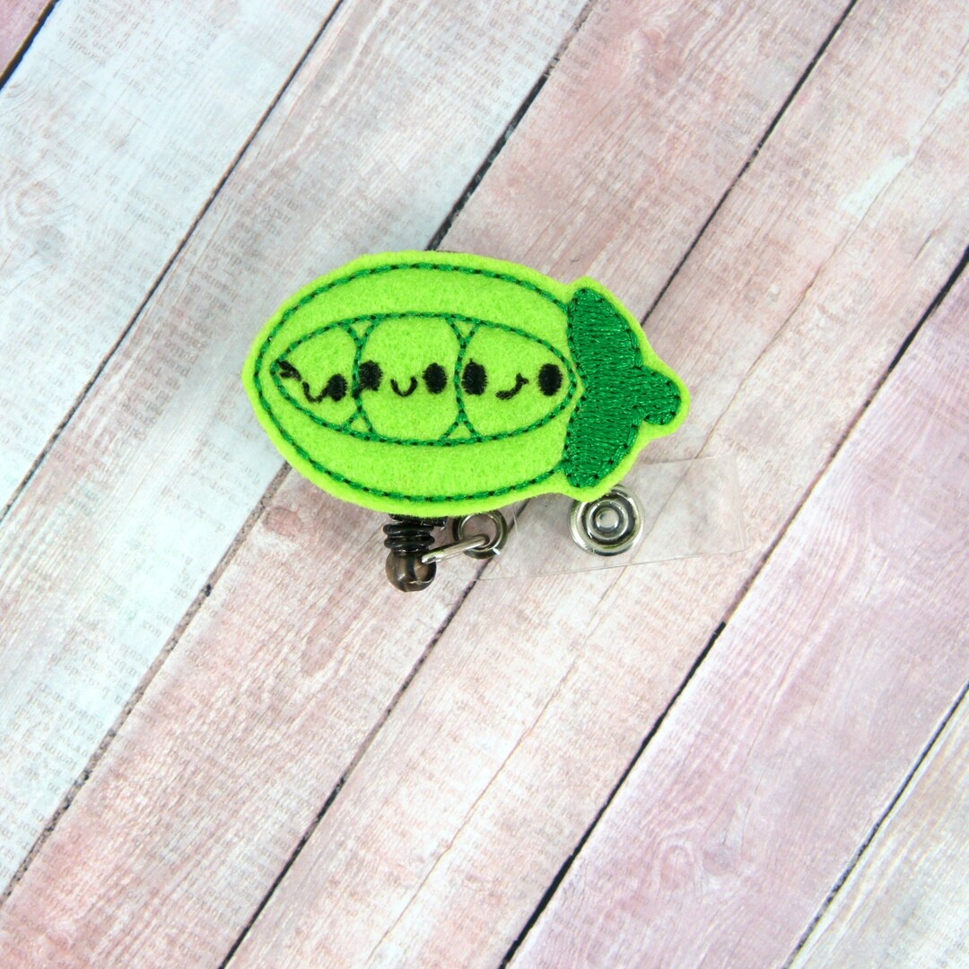 Kawaii Pea Pod Badge Reel Pea Pod Nurse Badge Reel Felt - Etsy
