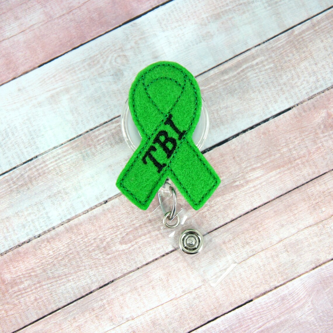 TBI Awareness Badge Reel - Traumatic Brain Injury Ribbon- Badge Reel ...