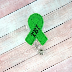 TBI Awareness Badge Reel - Traumatic Brain Injury Ribbon- Badge Reel ...