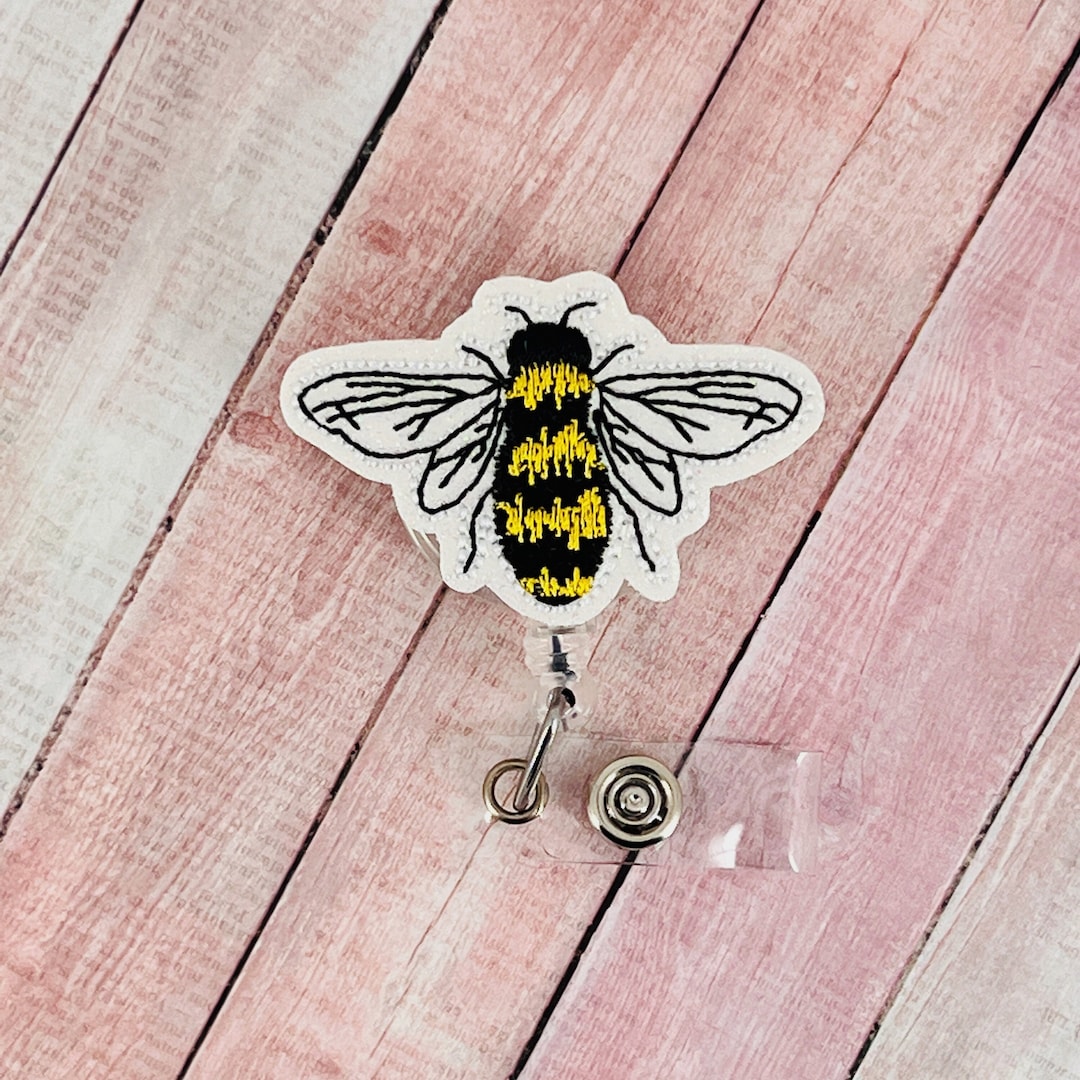 Bee Badge Reel, Spring Badge Pull, Nurse ID Holder, Retractable ID ...
