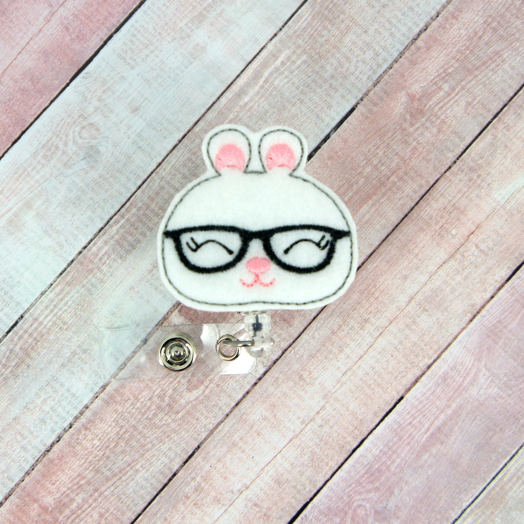 Geeky Bunny Badge Reel - Easter Badge Reel - Bunny Badge Holder ...