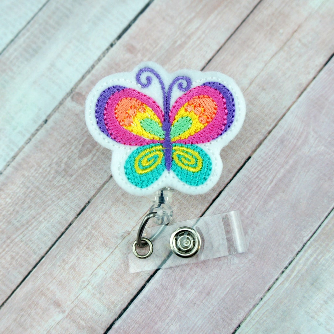 Butterfly Badge Reel - Badge Holder - Badge Reel - Retractable ID Badge ...