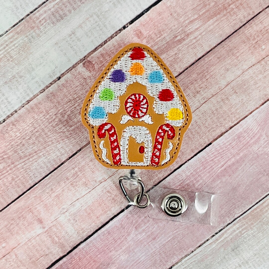 Gingerbread House Badge Reel, Christmas Badge Holder, Nurse ID Badge ...