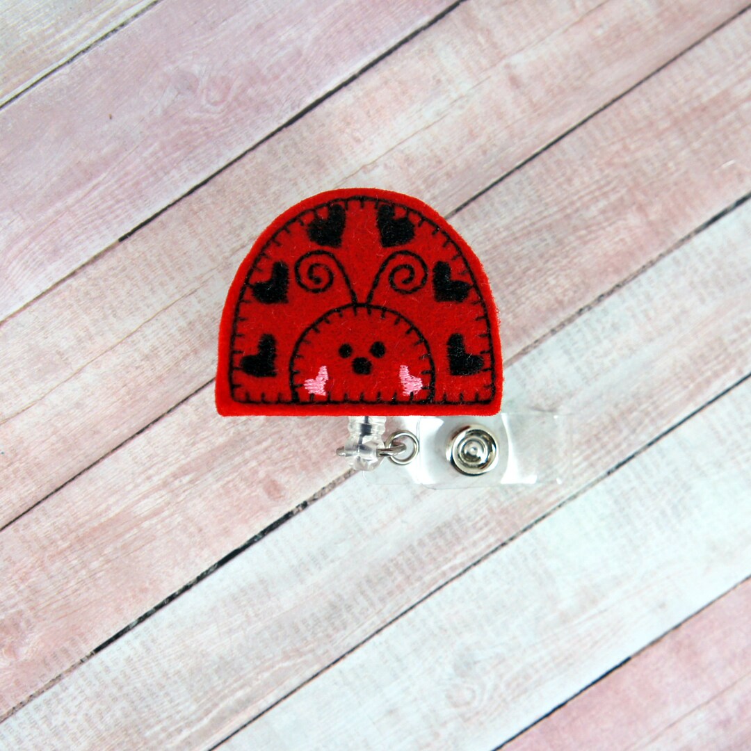 Ladybug Badge Reel, Valentine's Day Badge Reel, Heart Badge, Nurse ...