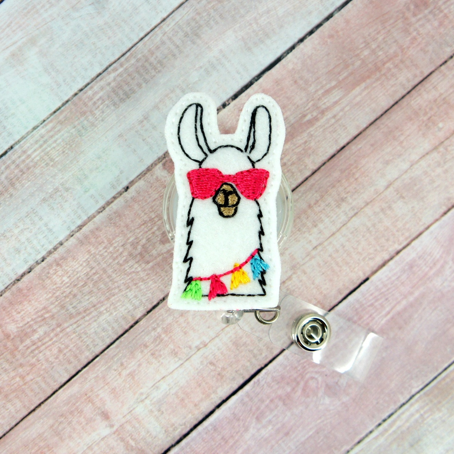 Llama Badge Reel Llama Gift Felt Badge Reel Cute Badge | Etsy