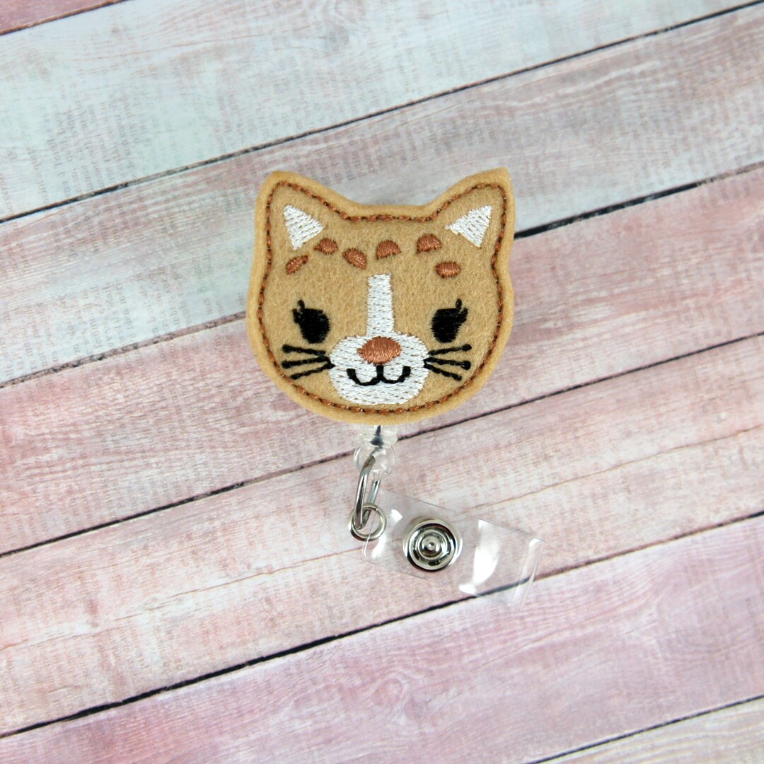 Cheetah Badge Reel, Badge Holder, ID Badge, Cat Badge Reel, Cute Badge ...