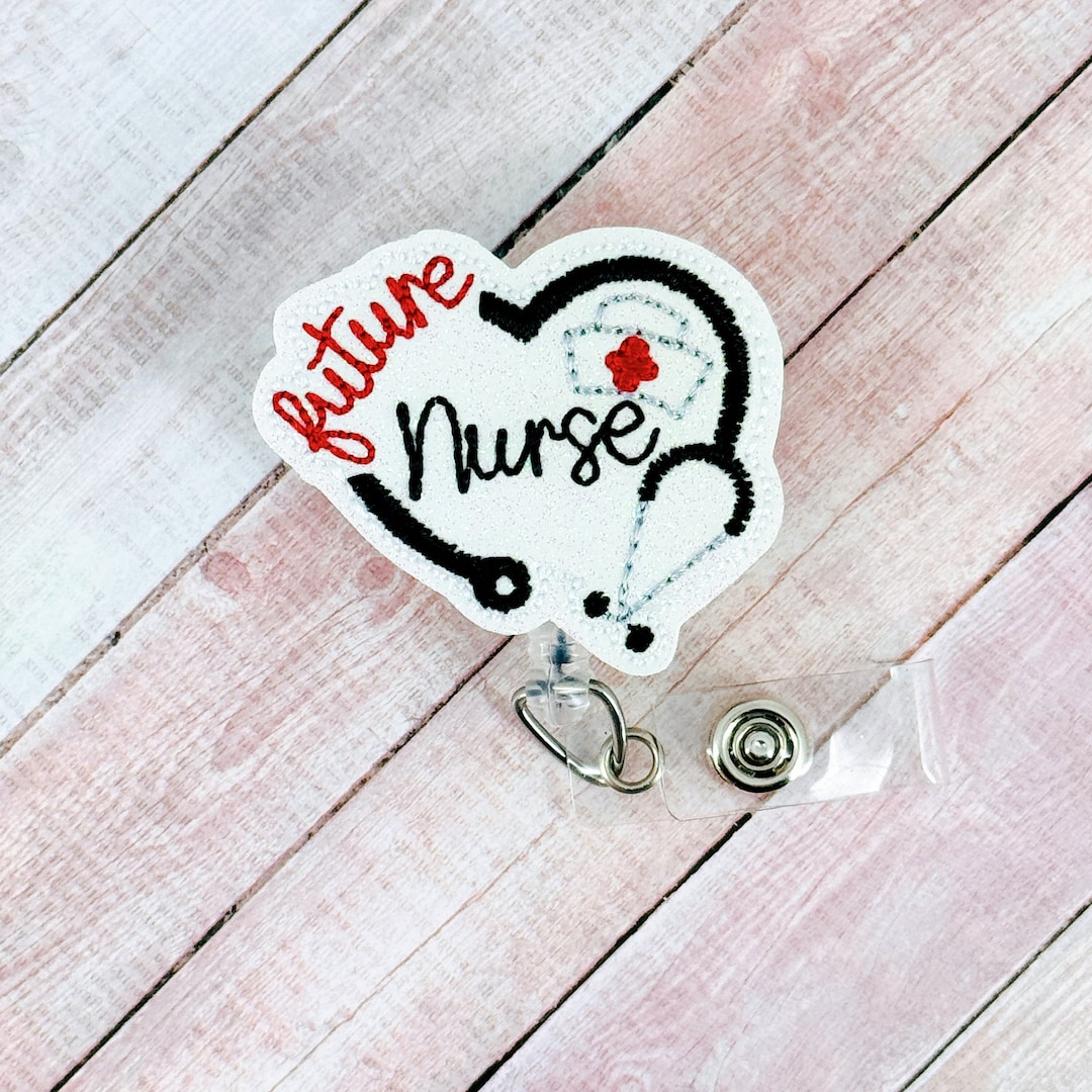 Future Nurse Stethoscope Badge Reel, Nursing Student Badge Reel, Med ...
