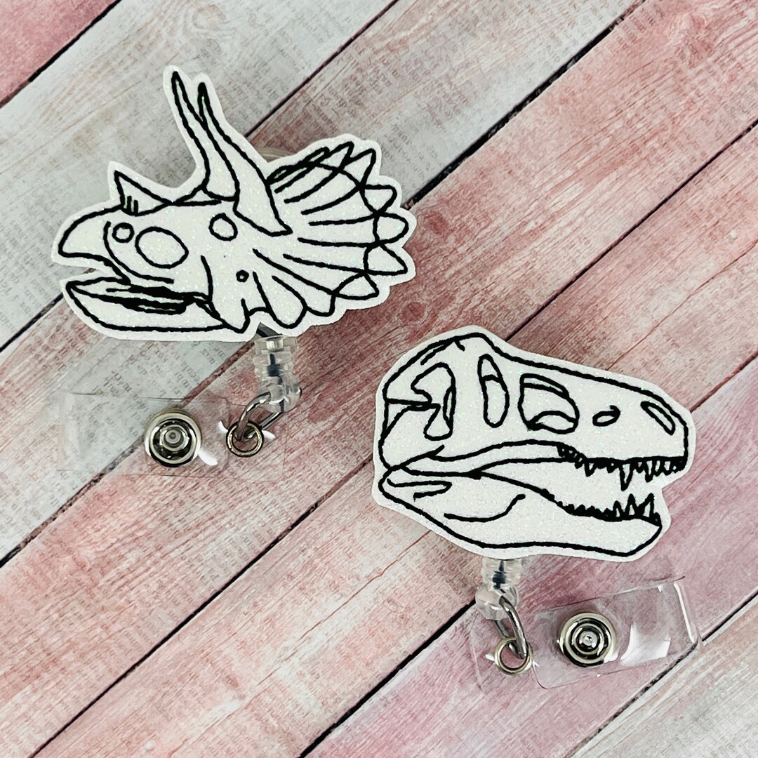 Dinosaur Skull Badge Reel, Skeleton Badge Reel, Nurse ID Badge Holder ...