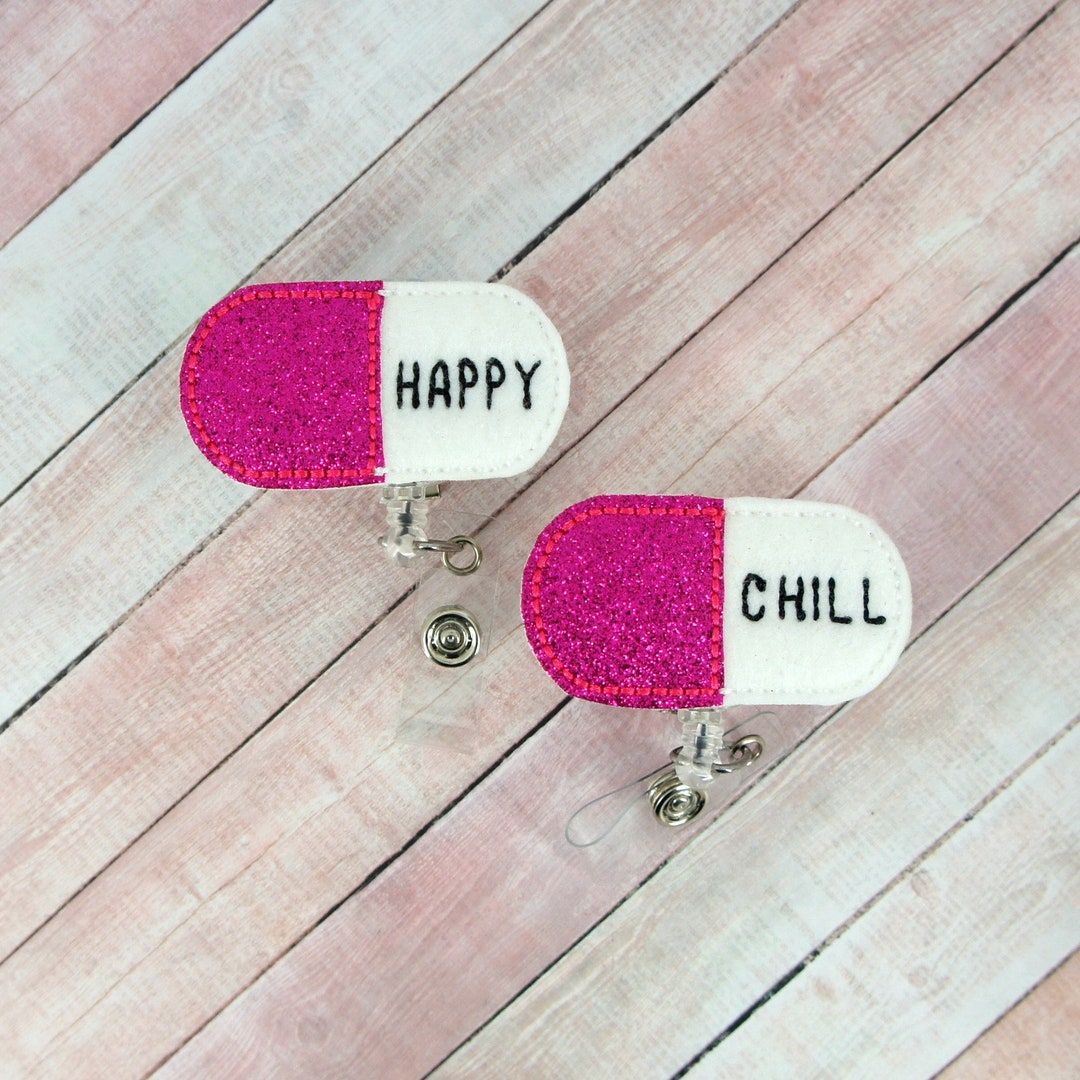 Pill Badge Reel, Chill Pill Badge Reel, Pharmacist Badge Reel, Funny ...