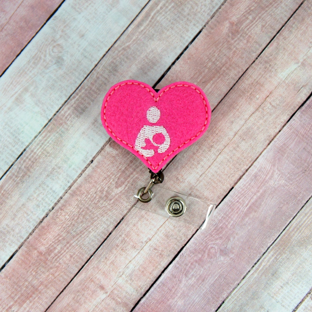 Breastfeeding Heart Badge Reel, Labor and Delivery Nurse Badge Reel ...