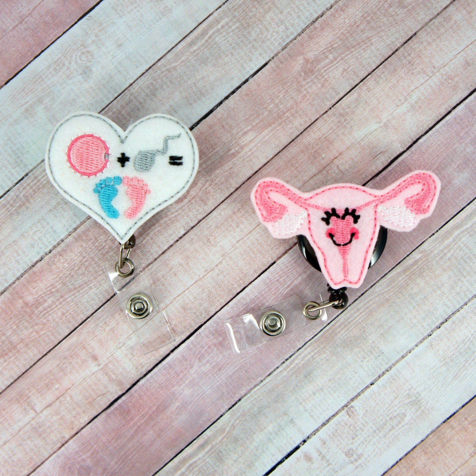 Fertility Badge Reel OBGYN Labor and Delivery Feltie Badge | Etsy