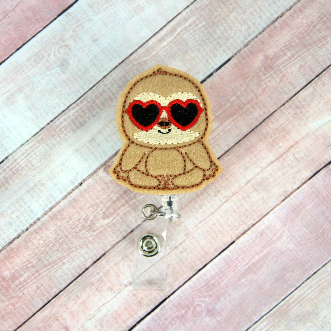 Sloth Badge Reel - Sloth Badge Holder - Valentines Day Badge Reel ...