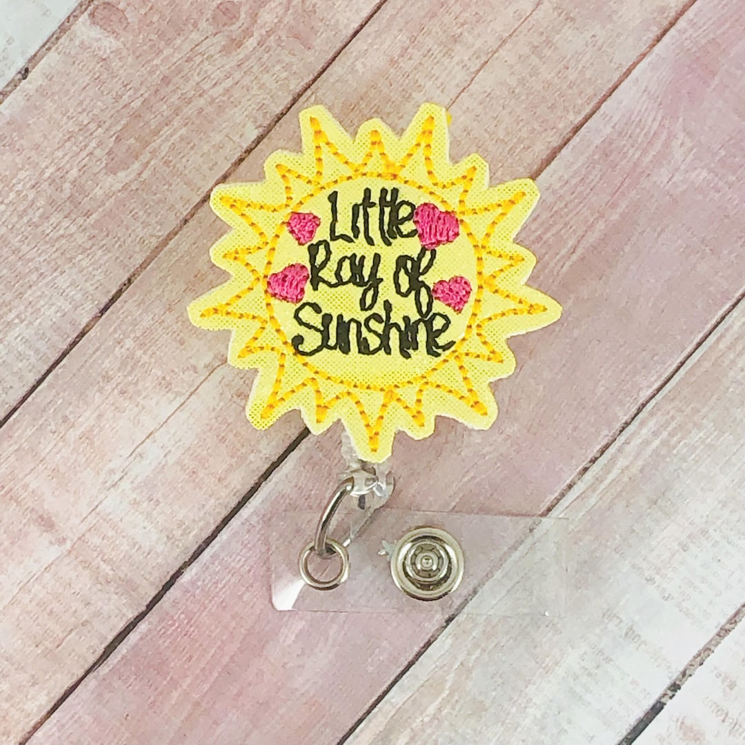 Little Ray of Sunshine Badge Reel, Summer Badge Holder, Badge Reel ...