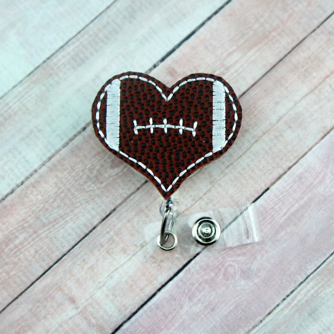 Football Heart Badge Reel, Nurse Badge Holder, Nurse Gift, Doctor Gift ...