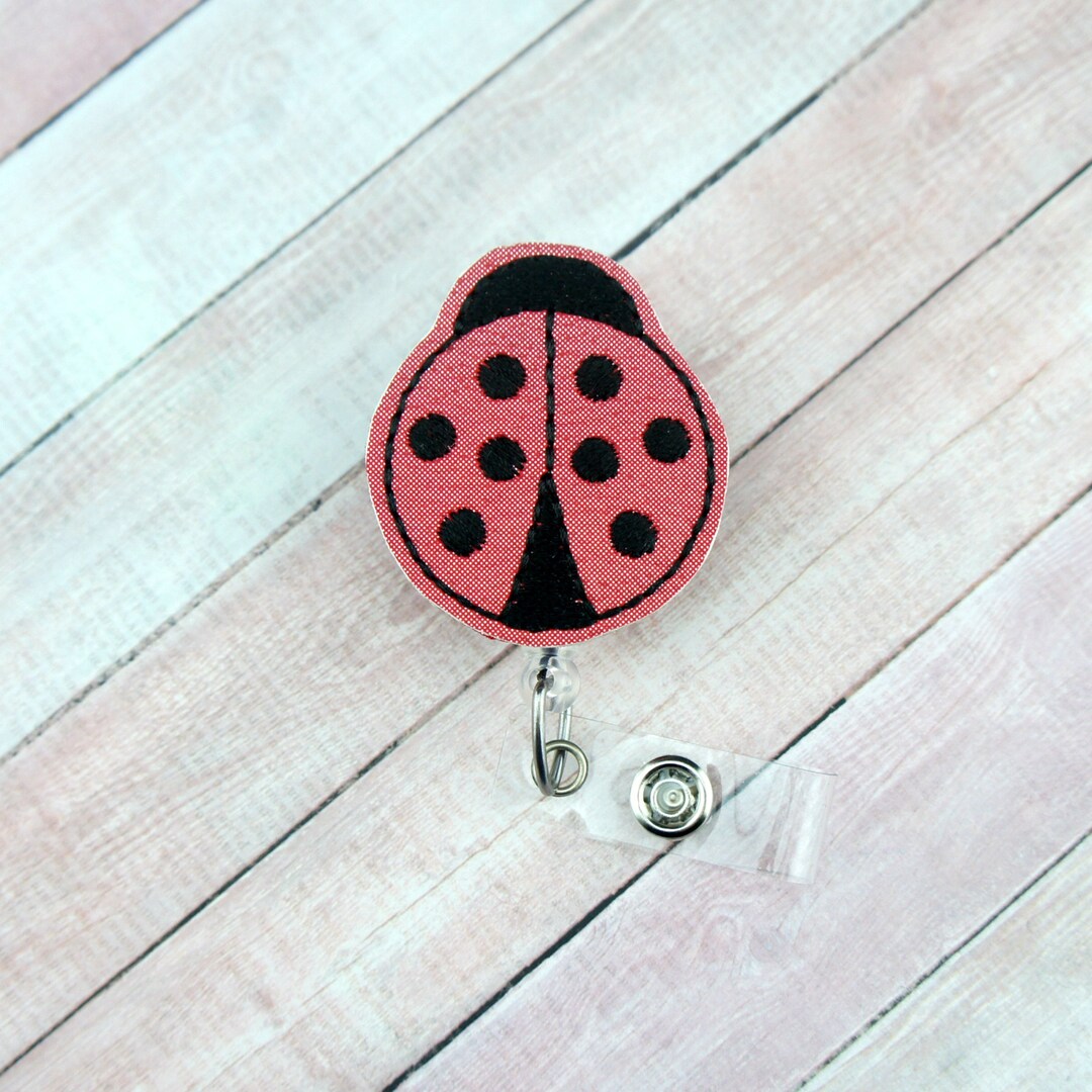 Ladybug Badge Reel, Badge Holder, ID Badge, Lanyard, Retractable Badge ...
