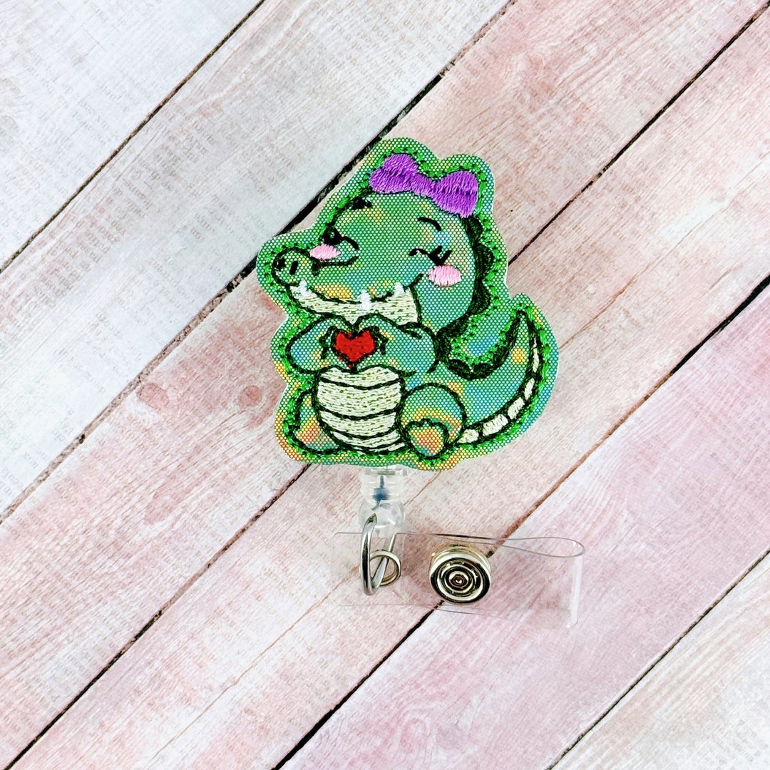 Cute Alligator Badge Reel, Summer ID Badge Holder, Nurse Badge Reel ...