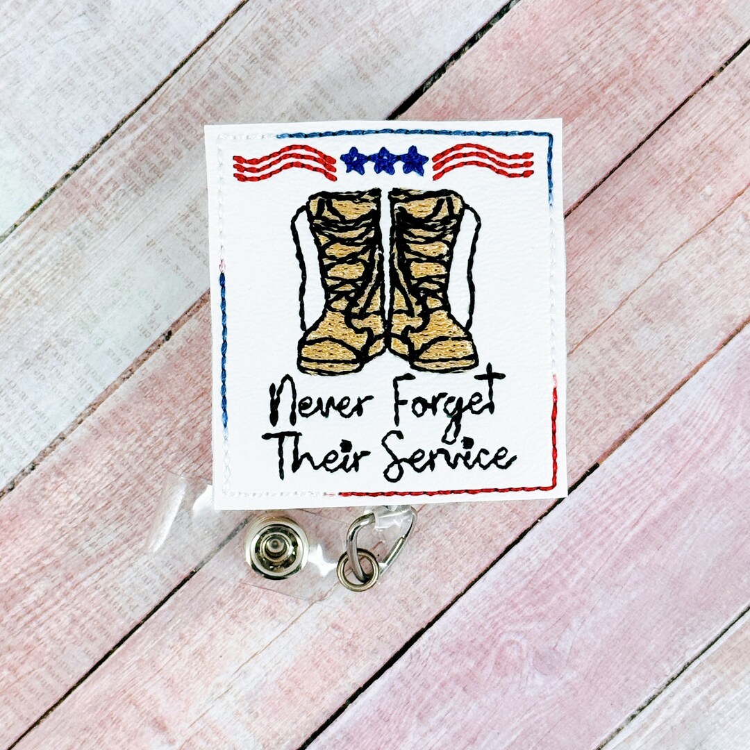 Memorial Day Badge Reel, Military Badge Holder, Never Forget Badge Clip ...