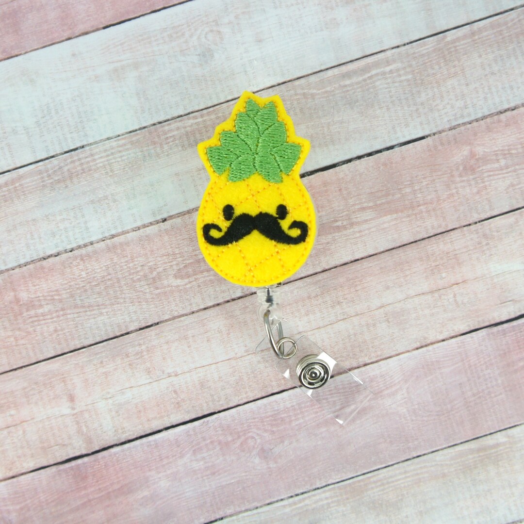 Mr. Pineapple Badge Reel - Mr. Pineapple - Badge Reel - Feltie Badge ...