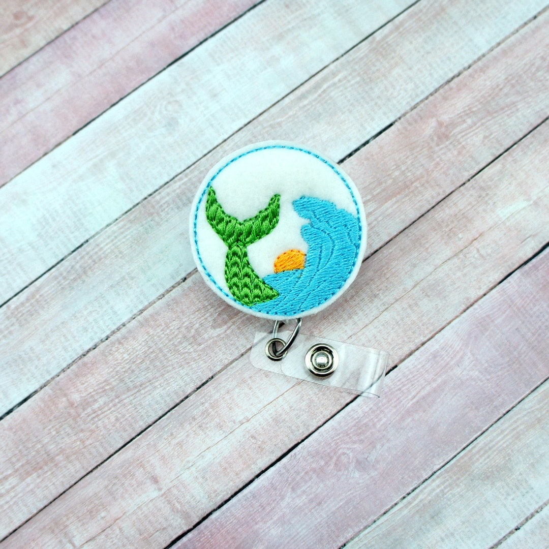 Mermaid Badge Reel - Mermaid Badge Reel - Badge Reel - Felt Badge Reel ...