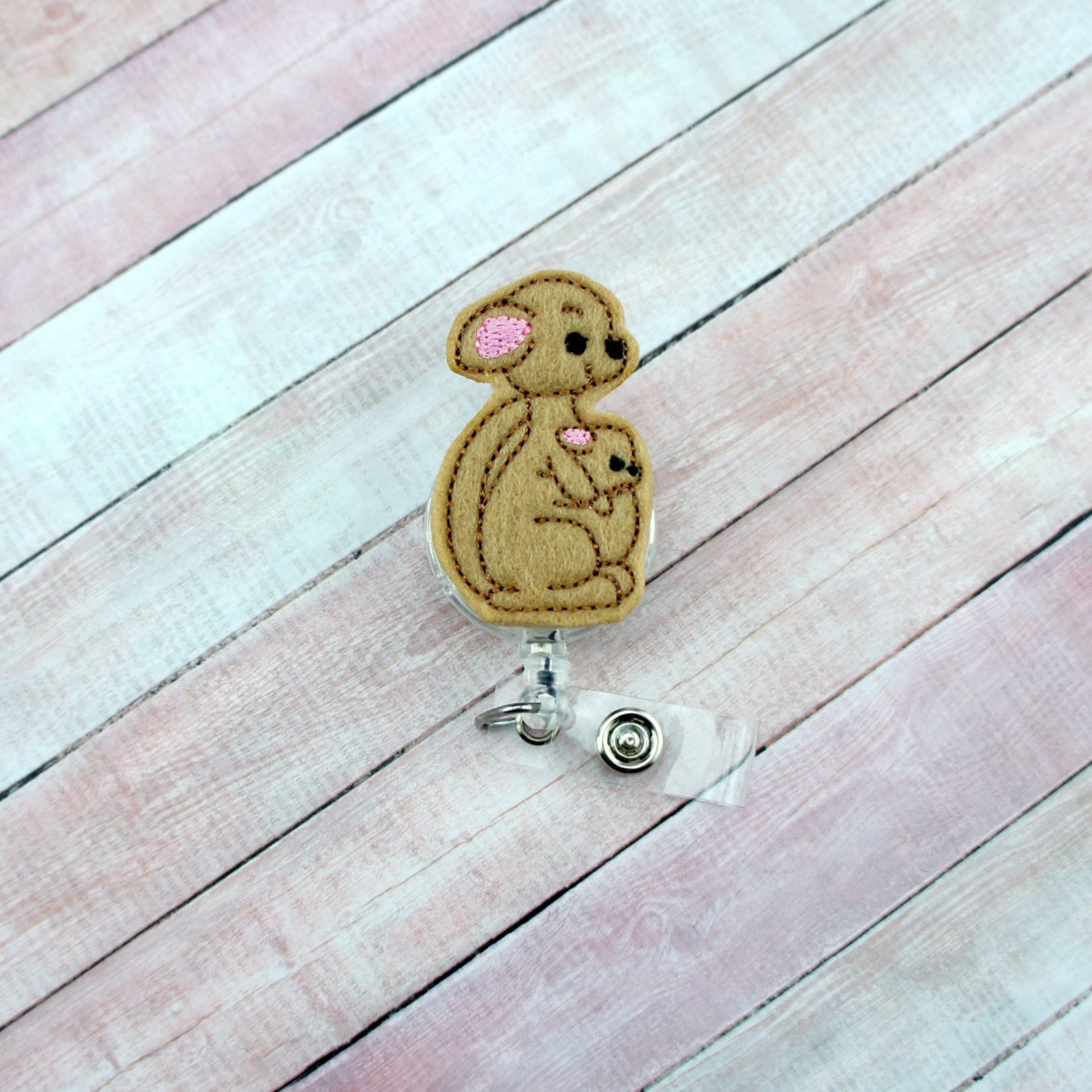 Kangaroo Badge Reel Badge Holder Badge Reel Felt Badge Reel Retractable ...