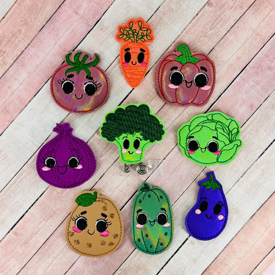 Vegetable Badge Reel, Badge Holder, Retractable ID Badge Reel, Nurse ID ...