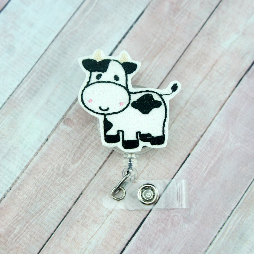 Cow Badge Reel - Pediatric Badge - Cow Badge Holder - Cute Badge Clip ...